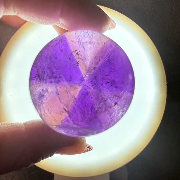Other | Chevron Ametrine Sphere With Goethite Inclusionsdavis Effect ...